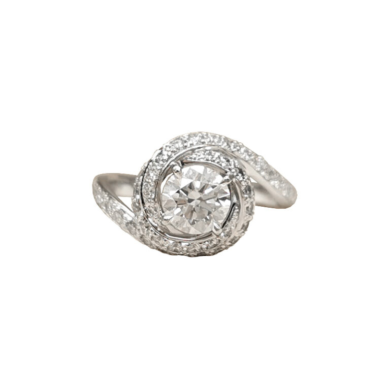 Cartier Trinity Ruban luxury engagament ring platinum, 1.03 ct, 51 ...